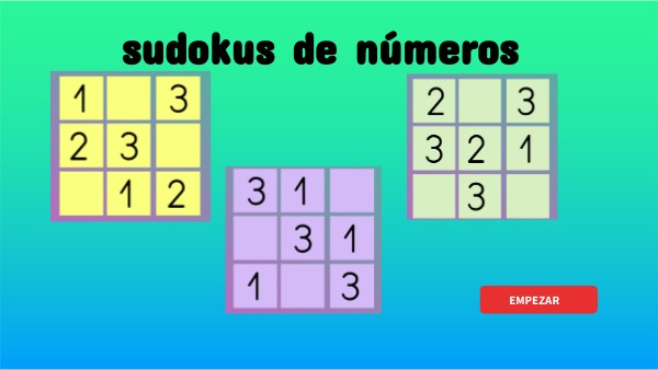 SUDOKU DE NÚMEROS
