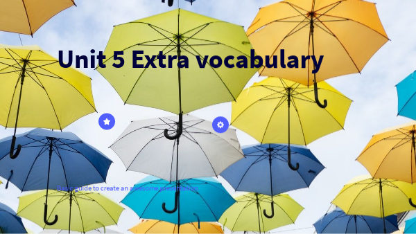 Klasa 1 Unit 5 EXTRA VOCABULARY