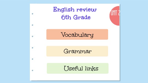 Review 6th Grade Unit 2