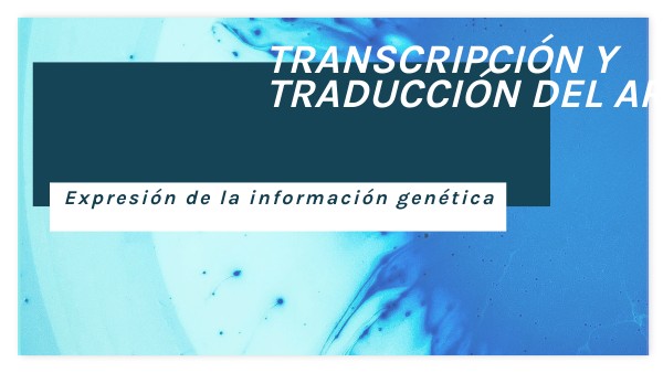 2do. Transcripción y traducción del ARN | Genially