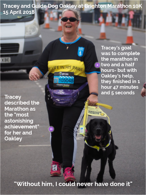 Tracey and Guide Dog Oakley