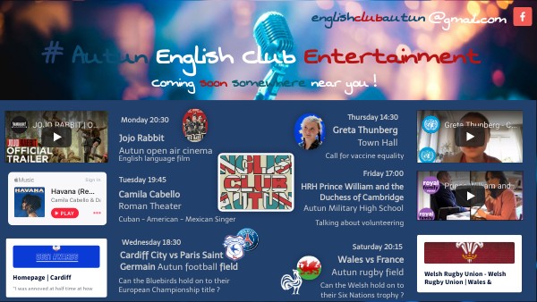 English Club Entertainment August 2020