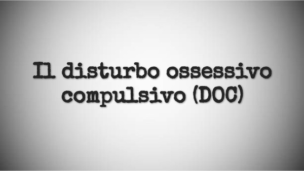 DISTURBO OSSESSIVO COMPULSIVO