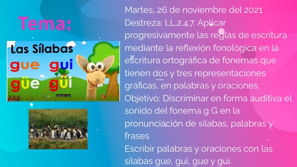 Sílabas ga, gue, gui, go, gu | Genially