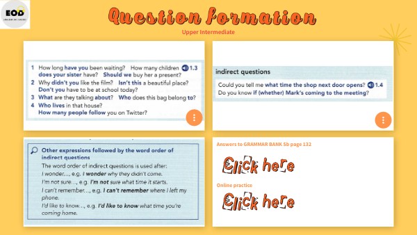 Question formation (upper) | Genially