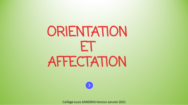 Orientation et affectation