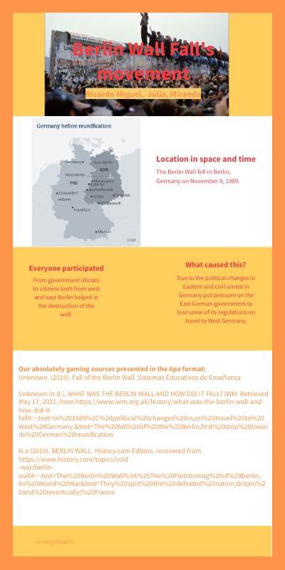 Berlin Wall Fall's movement, Ricardo Miguel, Júlia, Miranda | Genially