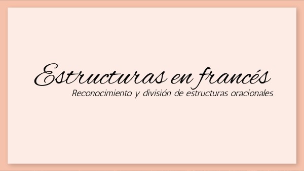 Estructuras del francés