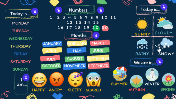 Interactive calendar ESL | Genially