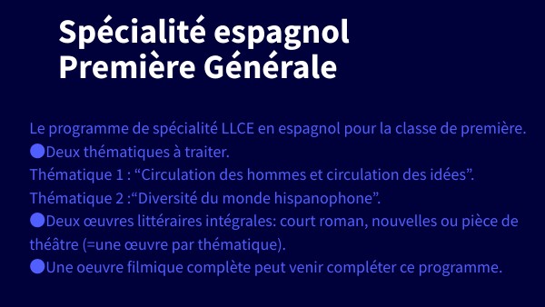 PROGRAMME SPECIALITE PREMIERE 2021 2022