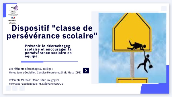 Projet de classe de persévérance scolaire | Genially