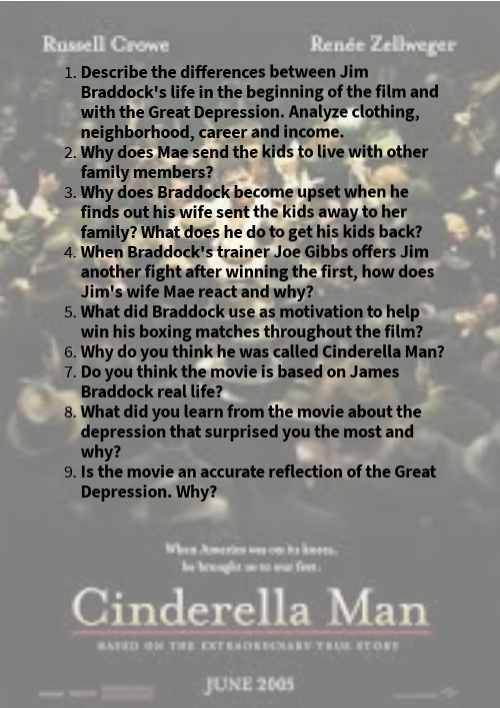 Cinderella man questions 3th ESO