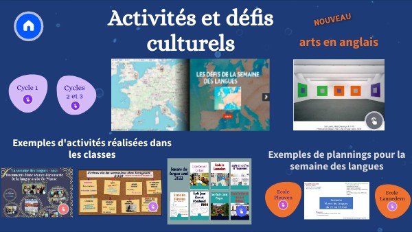 Activités et défis culturels plurilingues (cycle 1, 2 et 3) | Genially