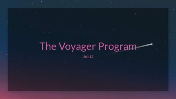 Unit12: The voyager program | Genially