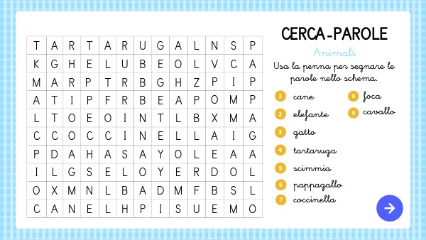 CERCA - PAROLE (LESSICO BASE) | Genially