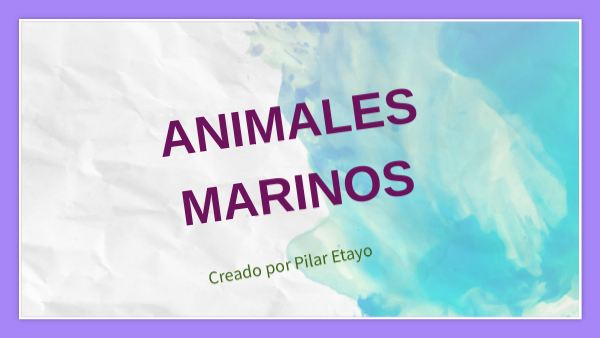 ANIMALES MARINOS | Genially