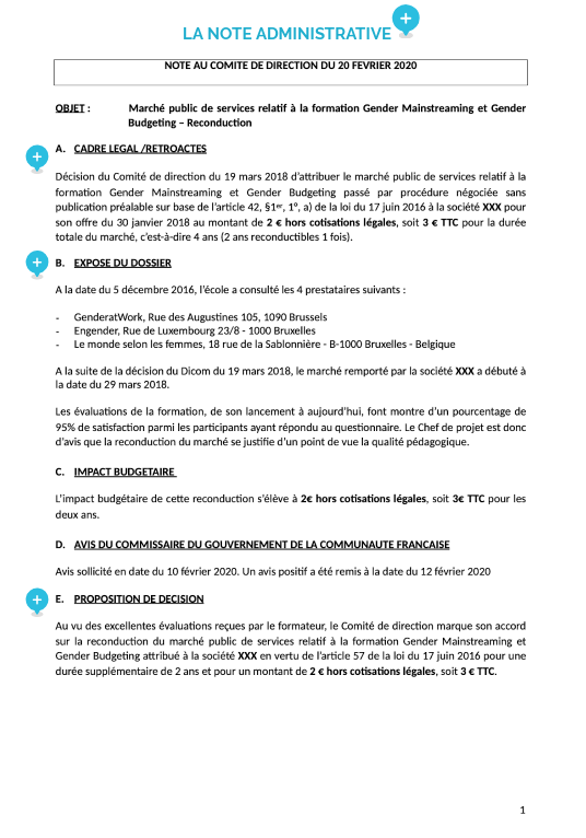 La note administrative | Genially