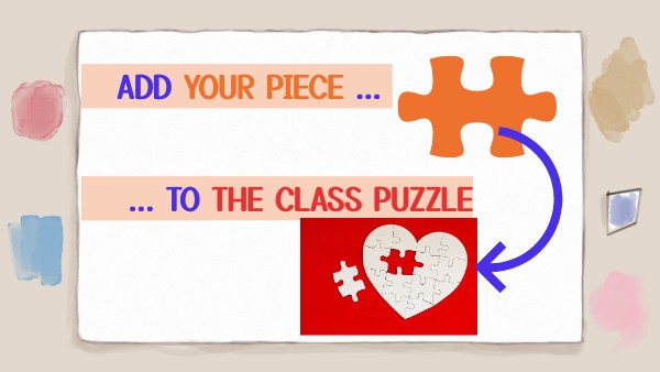 add you piece to the class puzzle - 5eme - instructions