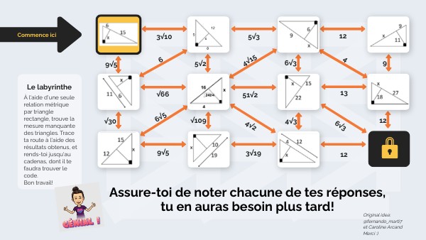 Labyrinthe des relations métriques | Genially