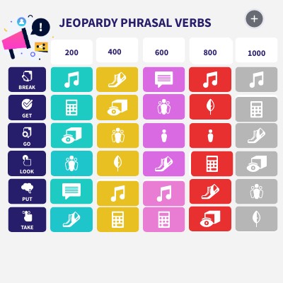 jeopardy phrasal verbs | Genially