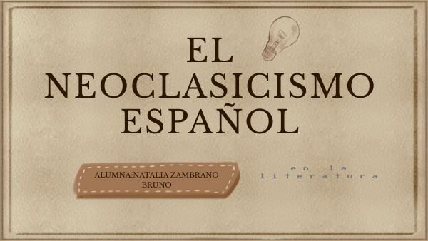 El neoclasicismo español en la literatura
