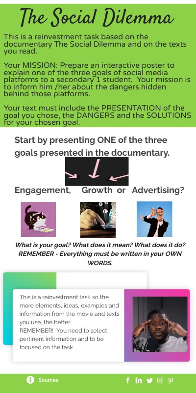 The Social Dilemma C2 Task | Genially