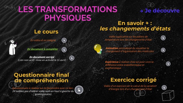 2nde - Les transformations de la matière | Genially