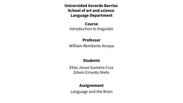 Language and the Brain | Genially