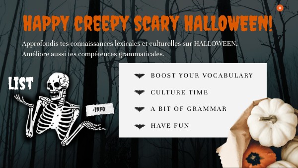 HAPPY CREEPY SCARY HALLOWEEN | Genially