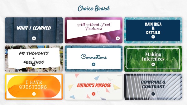 Informational Text Choice Board | Genially
