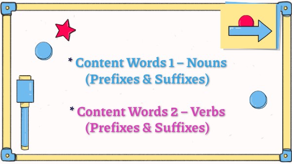 UPB Nouns, verbs- Prefixes-suffixes 2024 | Genially
