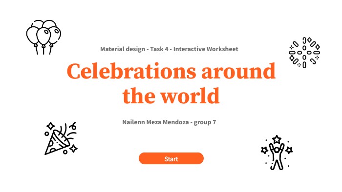 Interactive Worksheet: Celebrations around the world | Genially