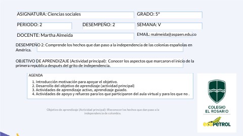 5° II PERIODO CLASE V
