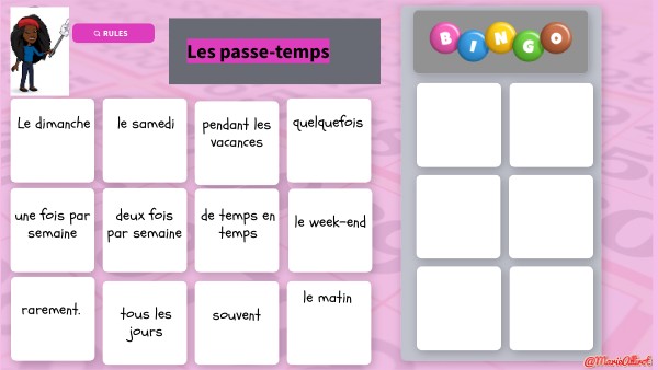 les passe-temps 1 Year 8 | Genially