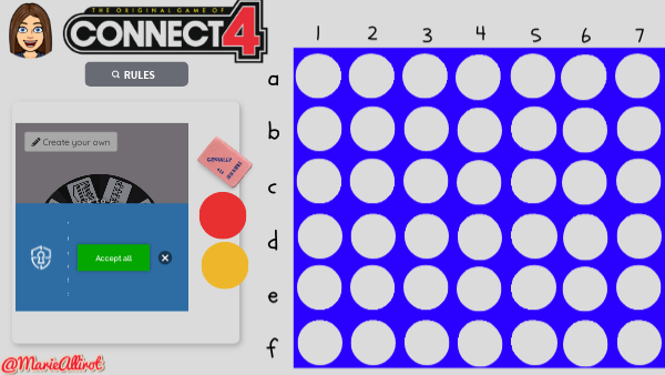 Connect 4 rooms | Genially
