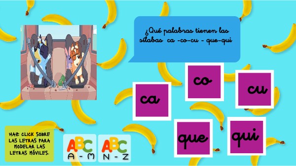 Silabas ca co cu que qui