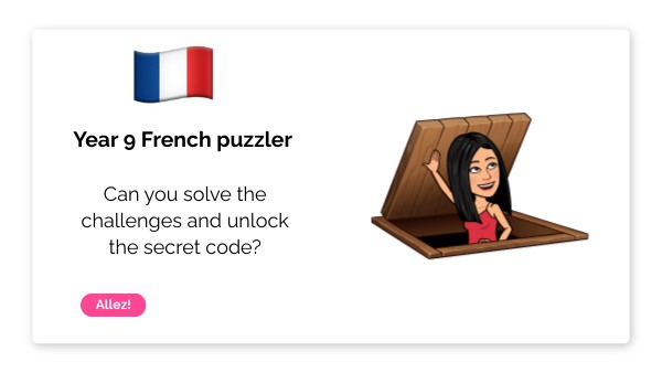 Year 9 French Escape Room | Genially