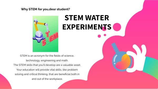 STEM WATER EXPERIMENTS