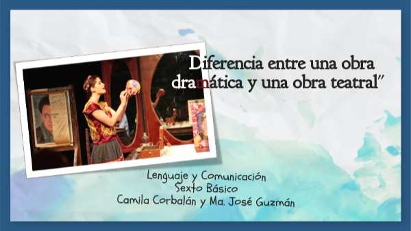 Diferencia obra Dramática y Teatra. | Genially