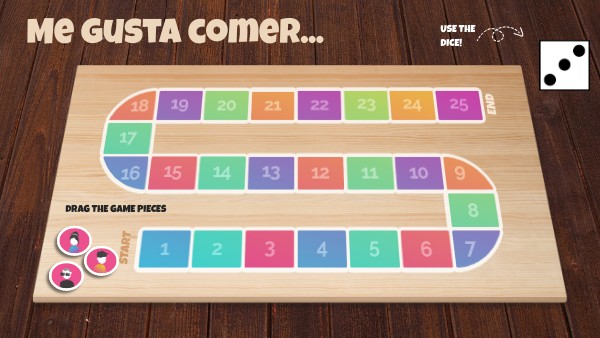Yr 5 me gusta comer board game | Genially