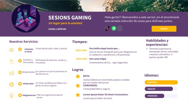 SESIONS GAMING OFFICIAL | Genially