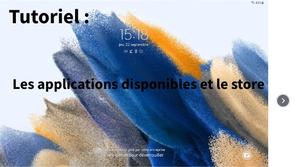 Les applications disponibles et le store