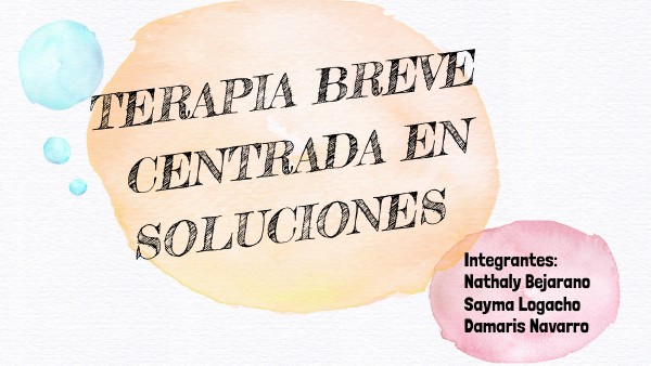 Terapia Breve centrada en soluciones | Genially