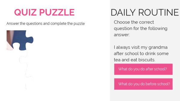 Quiz Puzzle - Daily Routine