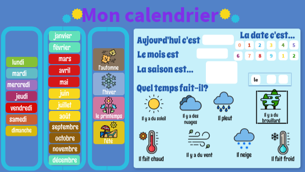 Mon calendrier (reusable version) | Genially