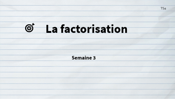 Factorisation TS4
