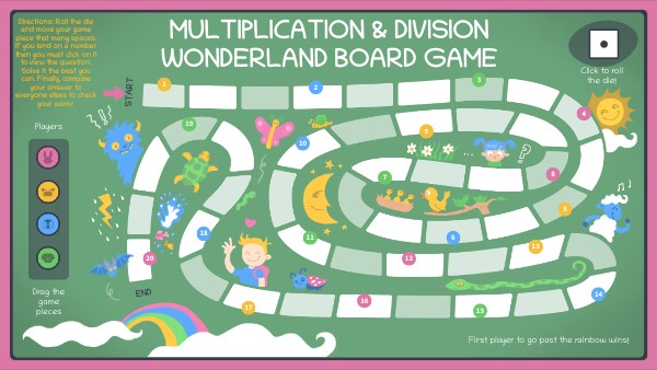 Multiplication & Division Wonderland Board Game