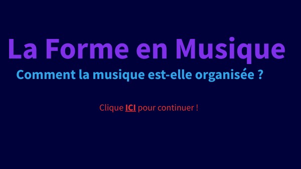 La Forme en Musique