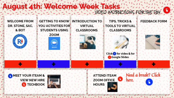 August 4th- Day 1 Welcome Week RISD | Genially