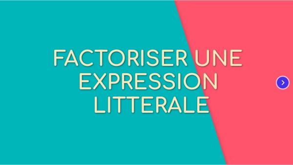 Factoriser Une Expression